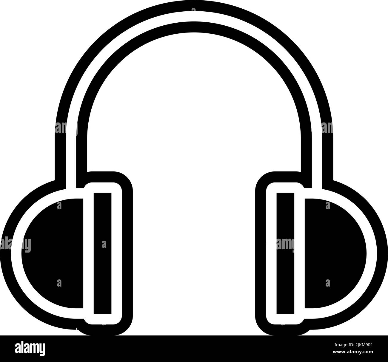 headphone icon black vector illustration Stock Vector Image & Art - Alamy