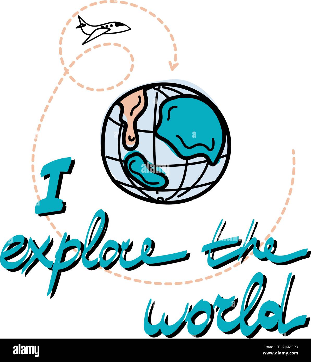 I explore the world with handwritten lettering. The globe. Flying ...