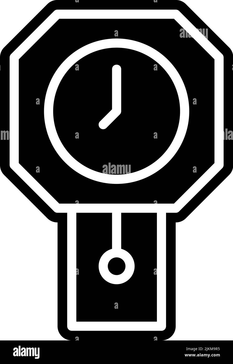 clock icon black vector illustration Stock Vector Image & Art - Alamy