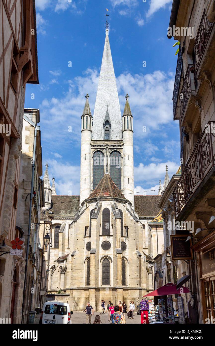 A closeup of a medieval Church of Notre Dame in Dijon, France Stock ...