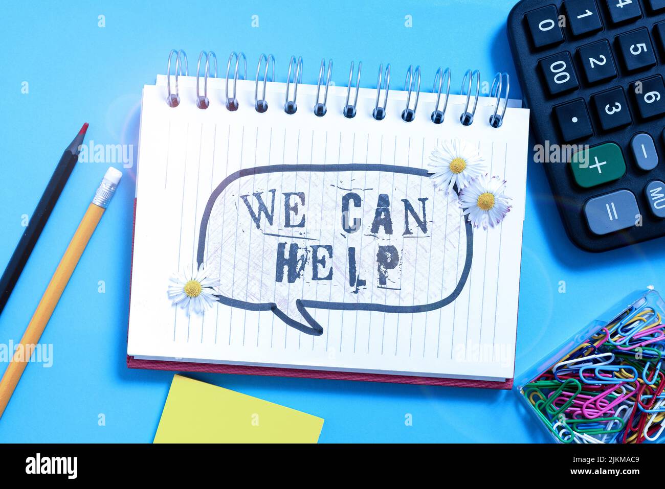 Text showing inspiration We Can Help. Business concept Let us support ...