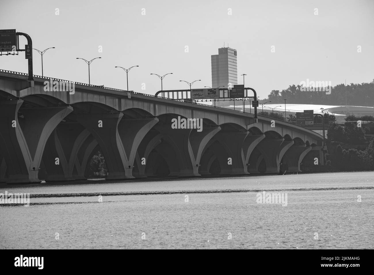 View of Bridge Woodrow Wilson Bridge Toward Maryland and National ...