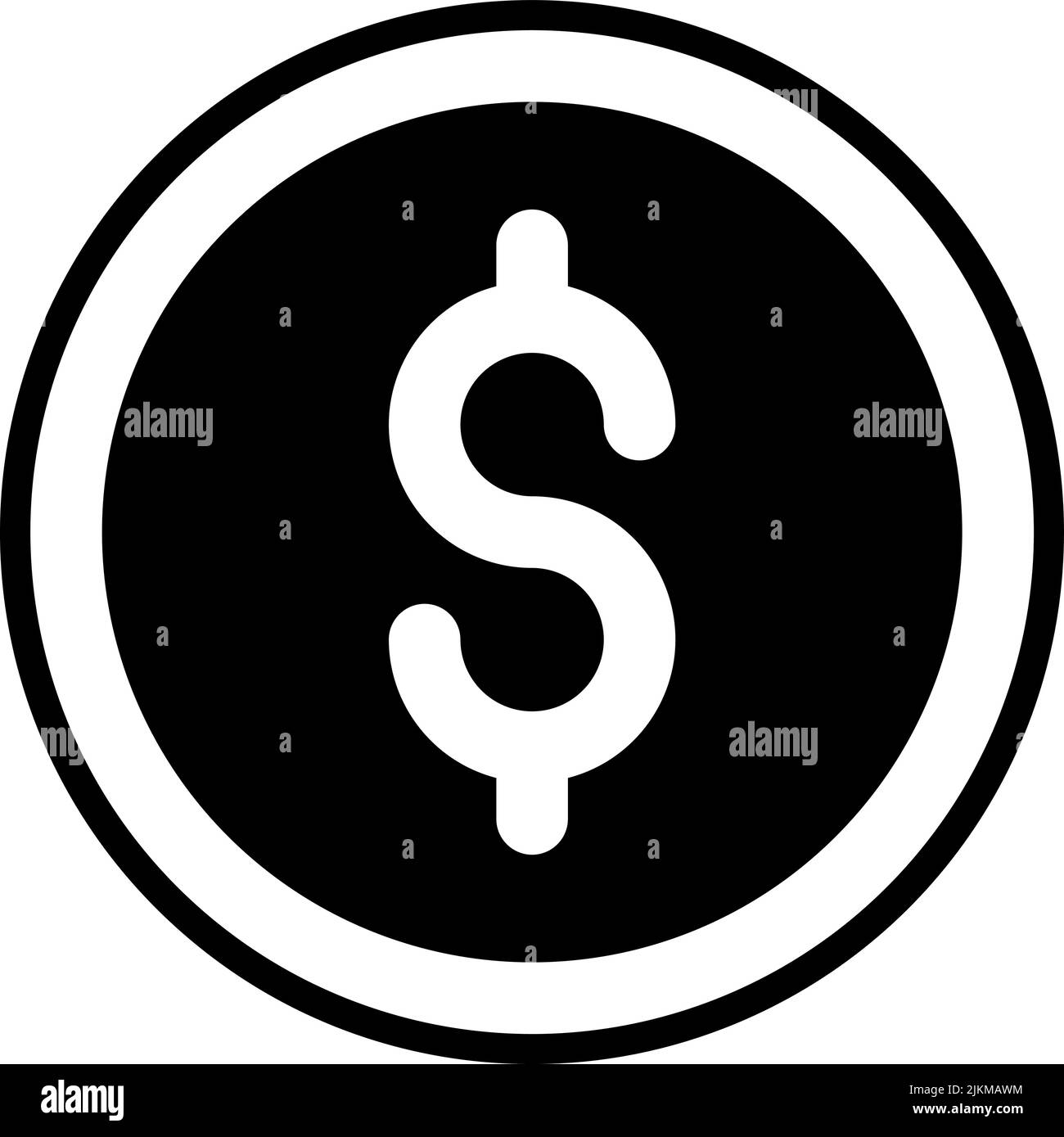 dollar icon black vector illustration Stock Vector Image & Art - Alamy