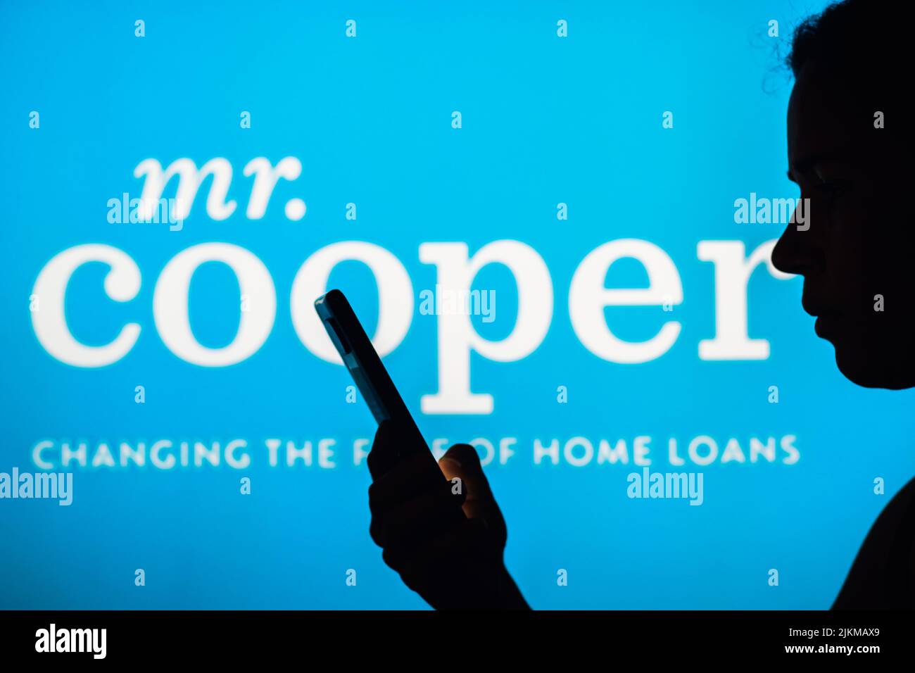 In this photo illustration, the Mr. Cooper logo is seen in the ...