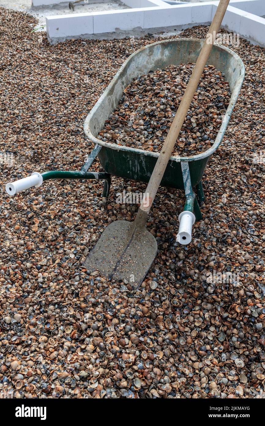 A view of seashells used as construction material Stock Photo - Alamy