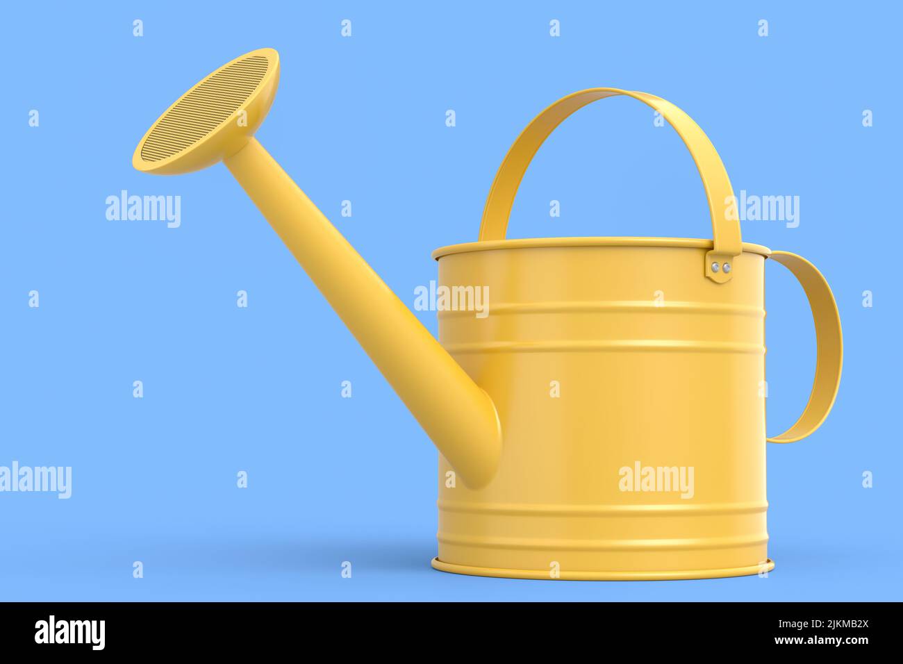 Watering can isolated on a blue background. 3d render concept of ...