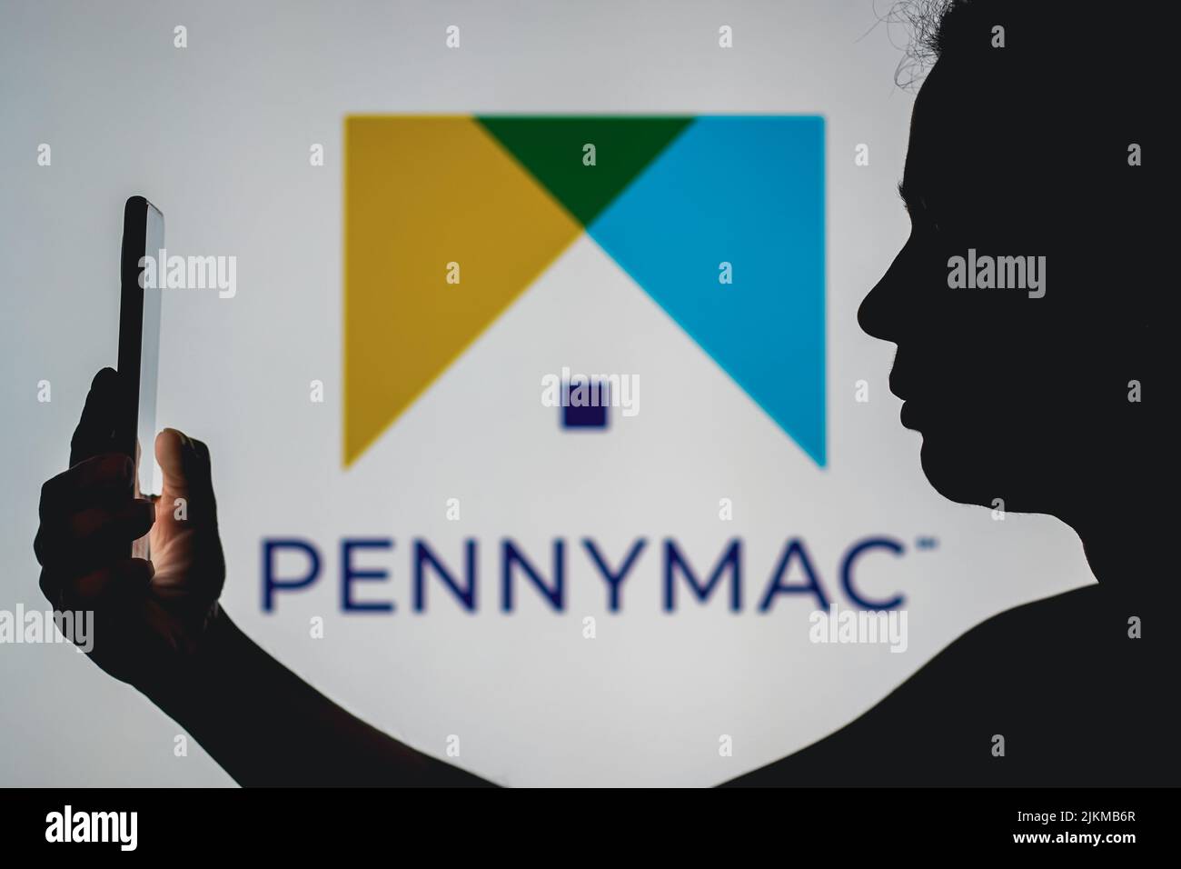 In this photo illustration, the PennyMac Financial Services logo is ...