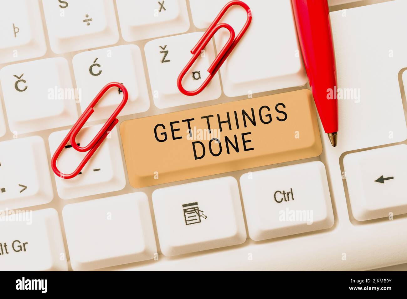 Hand writing sign Get Things Done. Business concept To be in charge of ...