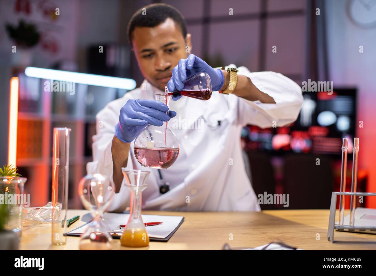 Science, chemistry, technology, biology and people concept - young ...