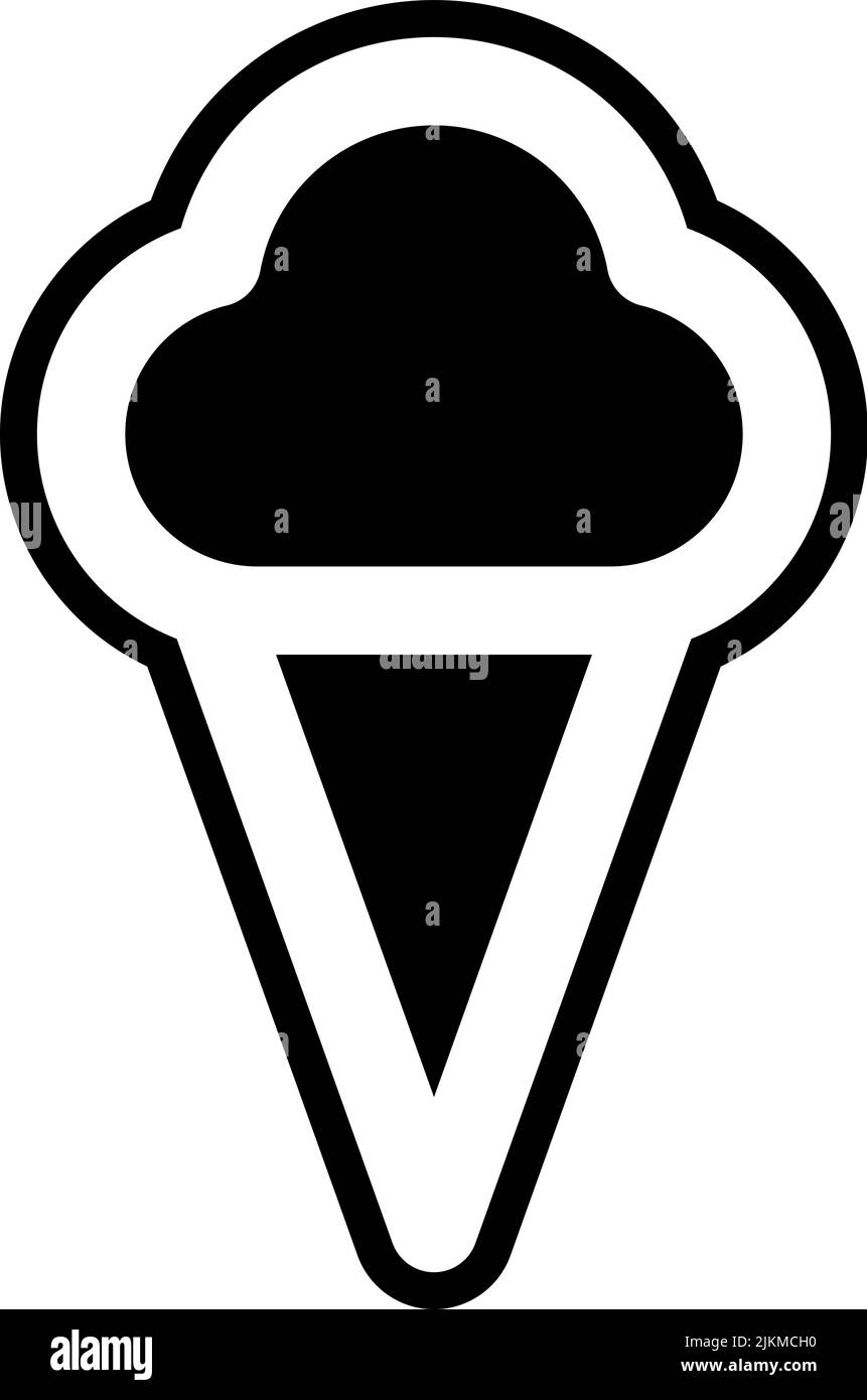 ice cream cone icon black vector illustration Stock Vector Image & Art ...
