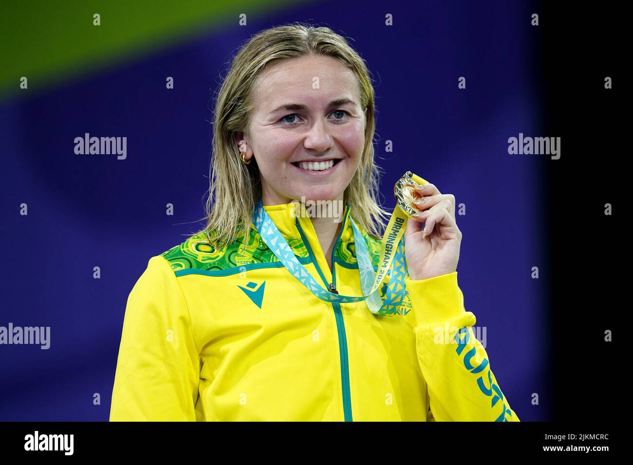 Australias Ariarne Titmus With Her Gold Medal After The Womens 800m