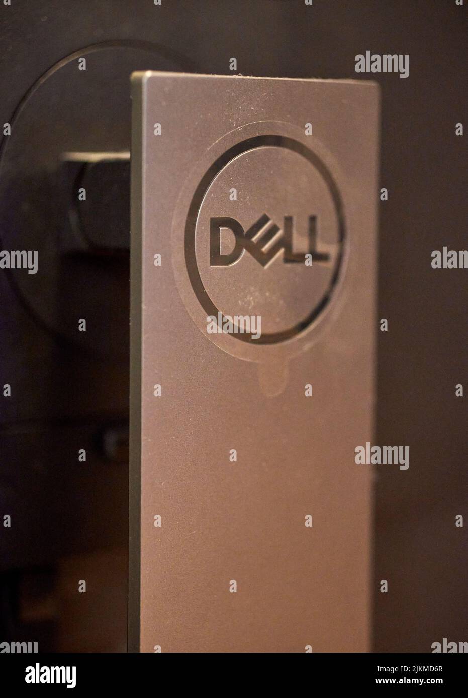 A Close up of the back of an used Dell brand screen Stock Photo - Alamy
