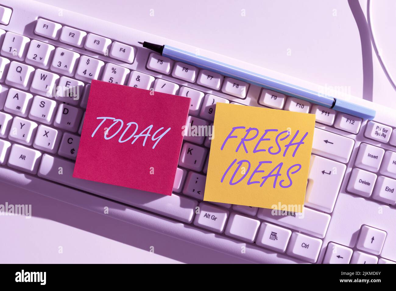 Sign displaying Fresh Ideas. Word Written on thought or suggestion as ...