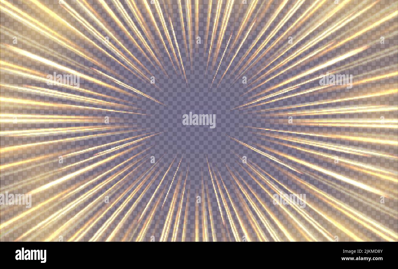 Sun rays, zoom in motion effect, light color trails, manga speed frame ...