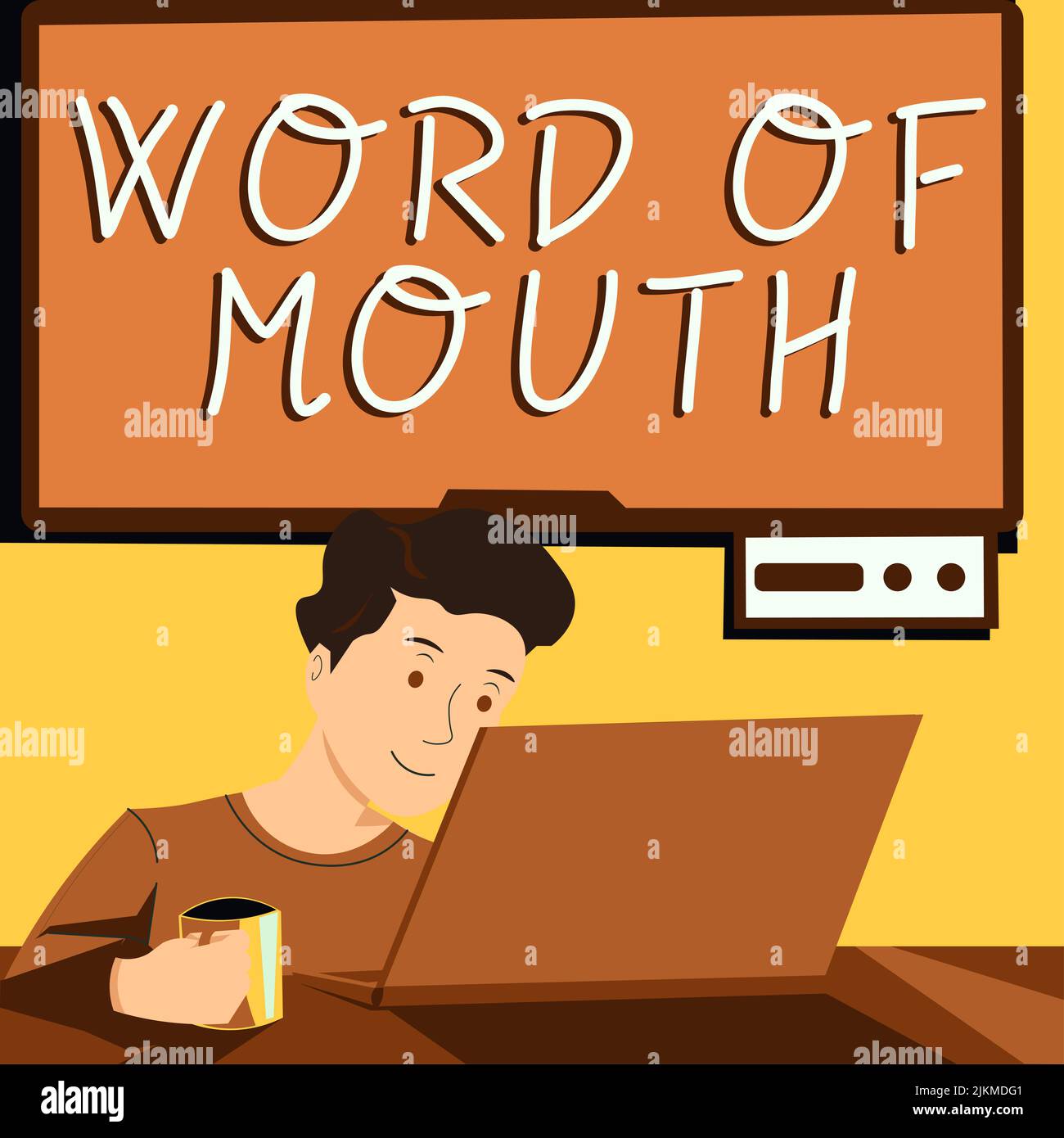 Hand writing sign Word Of Mouth. Business concept Oral spreading of ...