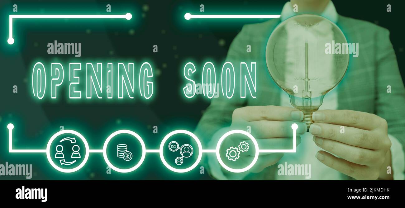 Writing displaying text Opening Soon. Business showcase Going to be ... Writing displaying text Opening Soon. Business showcase Going to be ...