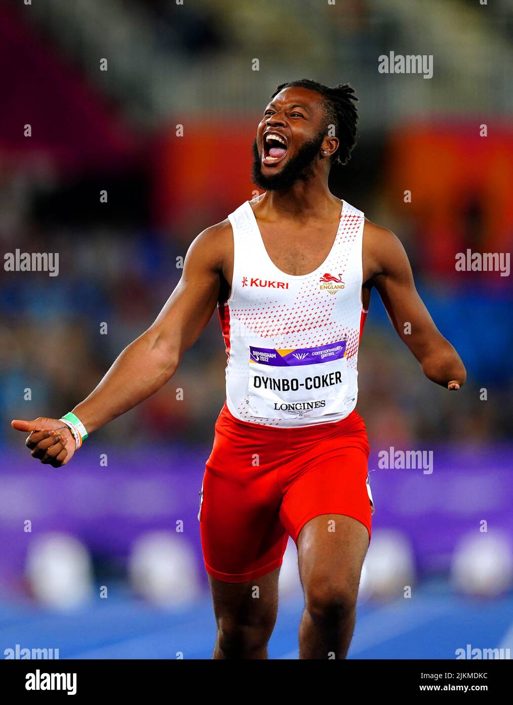 England's Emmanuel Temitayo Oyinbo-Coker celebrates winning the Men's ...