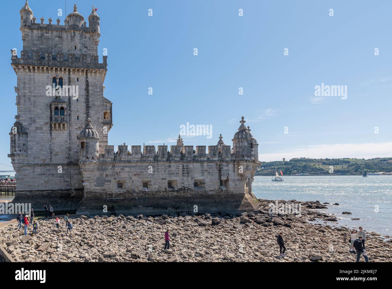 The Torre de Belem monument - a UNESCO World Heritage Site, elected as ...