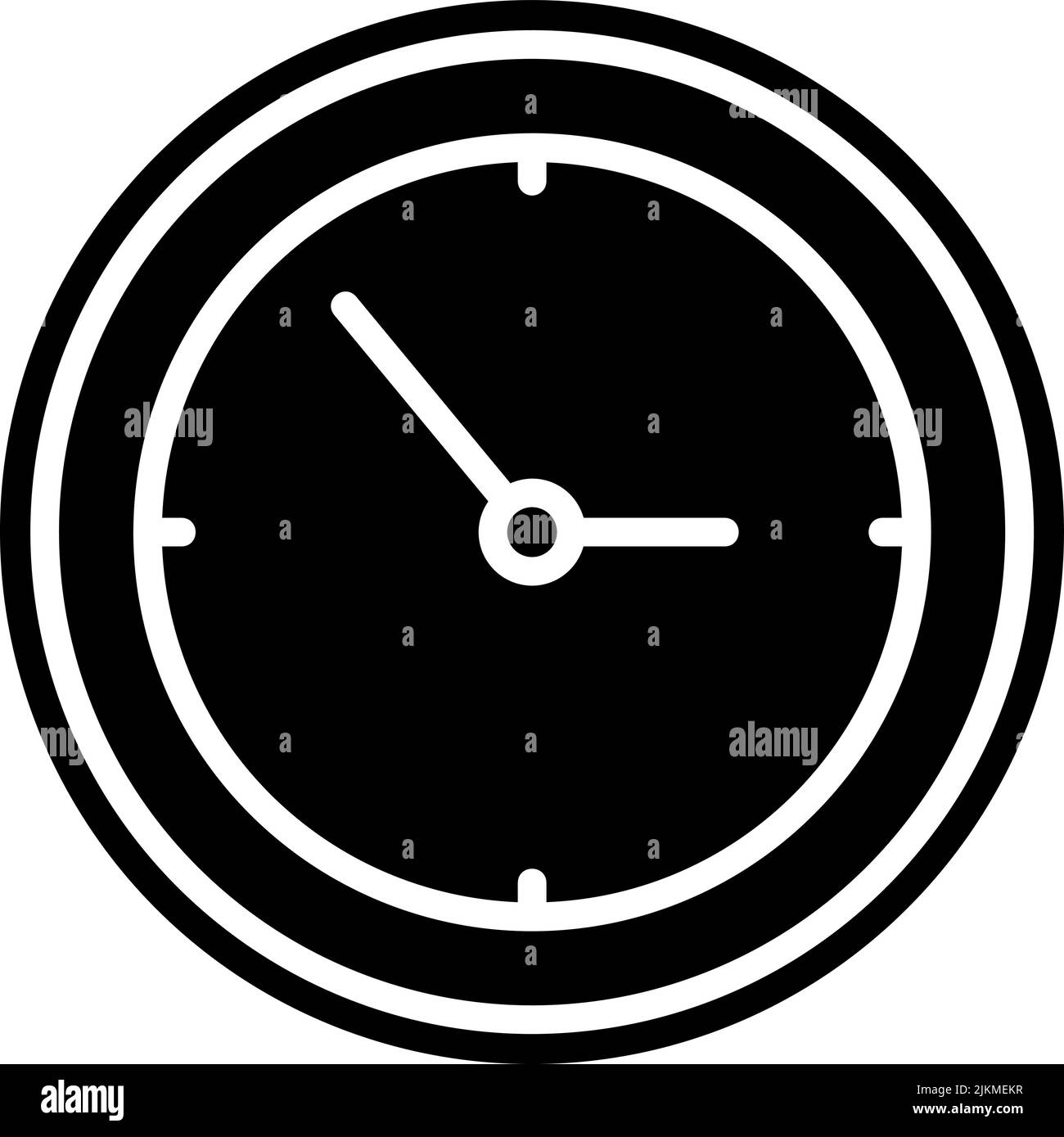 clock icon black vector illustration Stock Vector Image & Art - Alamy