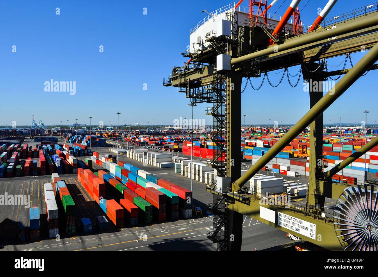 industrial port with containers Stock Photo - Alamy