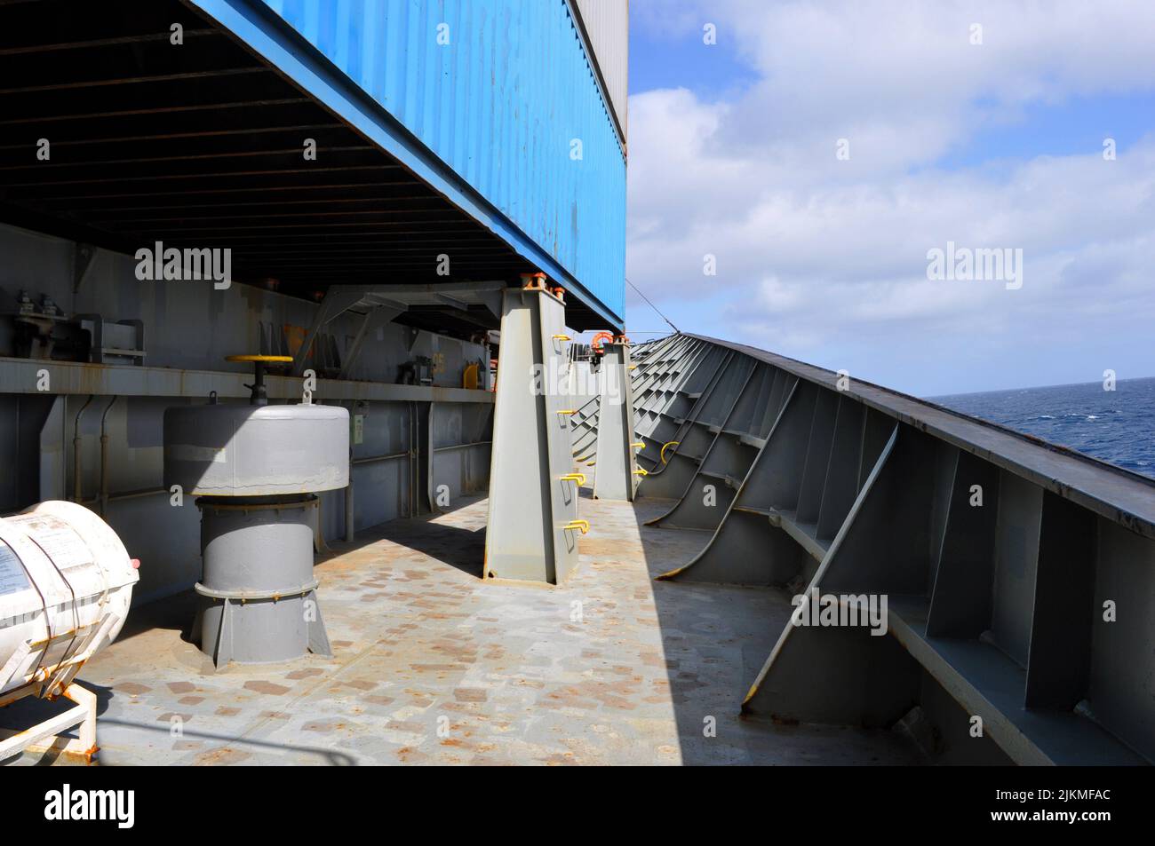 Container ship 's deck. Part of the vessel close-up Stock Photo - Alamy