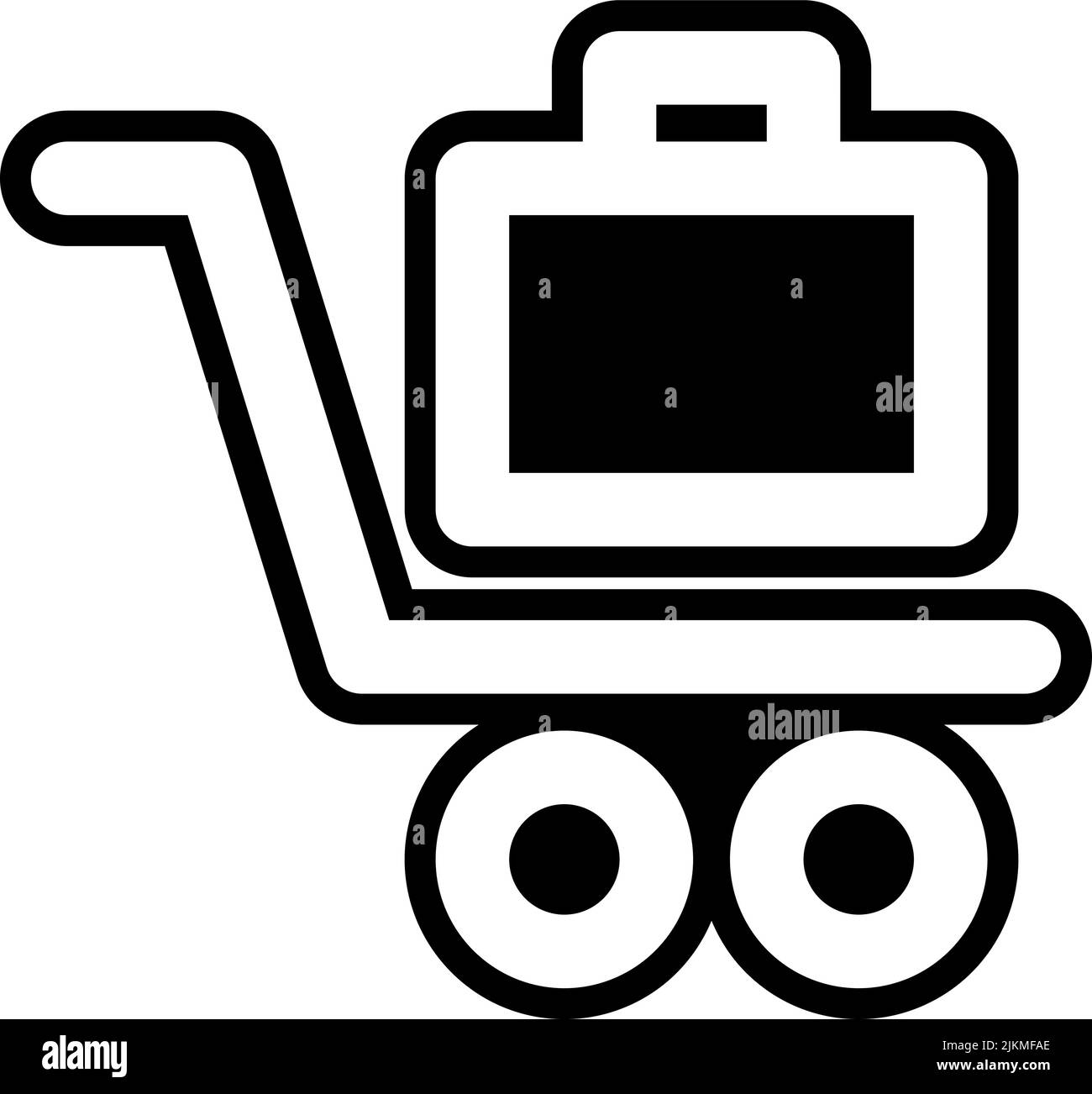 luggage cart icon black vector illustration Stock Vector Image & Art ...