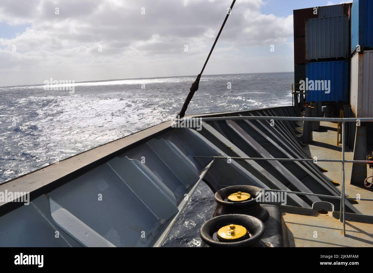 Container ship 's deck. Part of the vessel close-up Stock Photo - Alamy