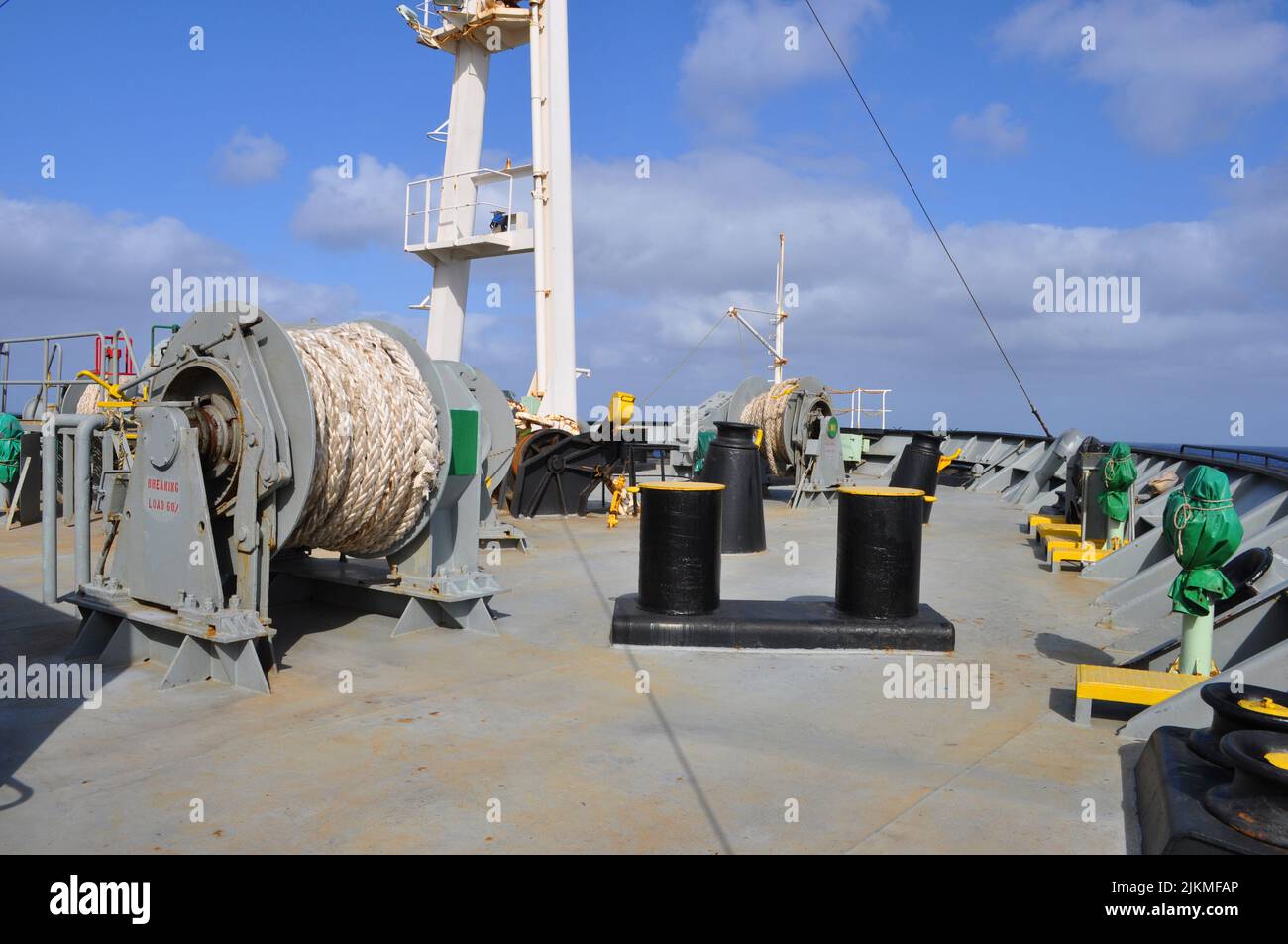 Container ship 's deck. Part of the vessel close-up Stock Photo - Alamy