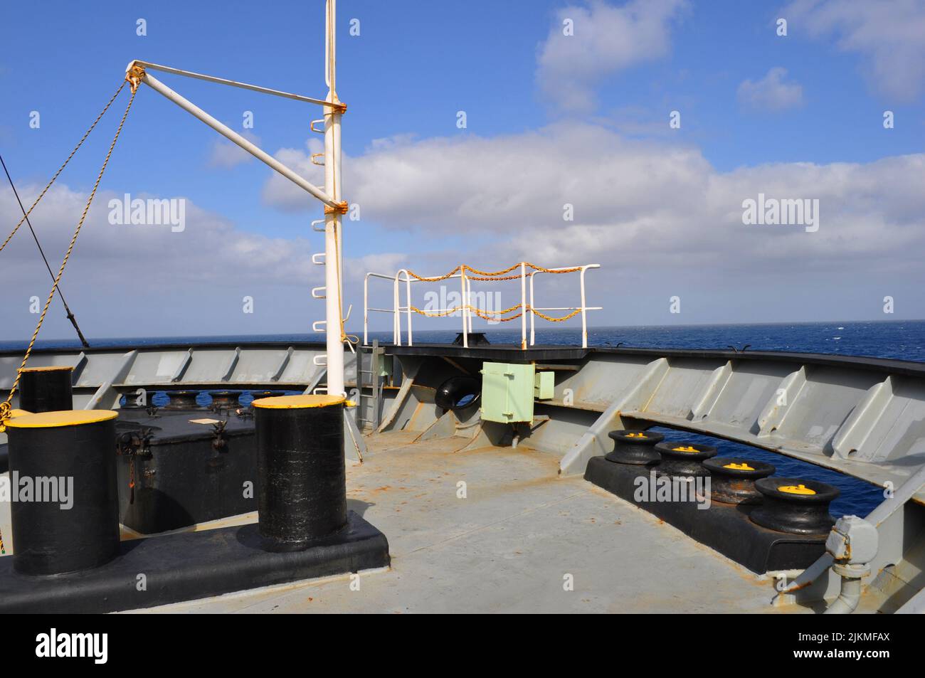 Container ship 's deck. Part of the vessel close-up Stock Photo - Alamy