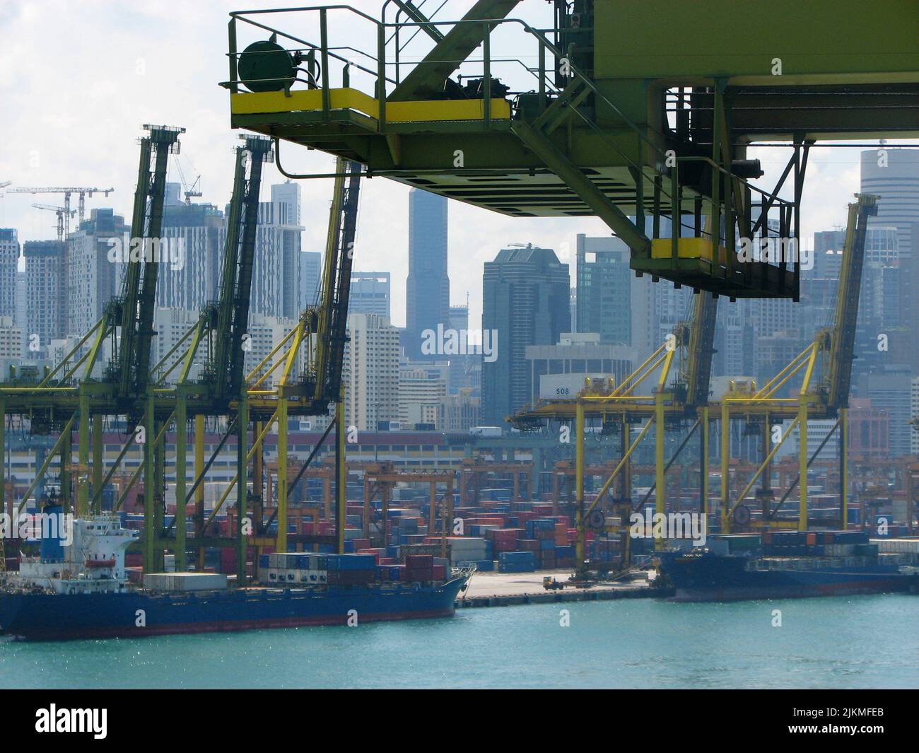 industrial port with containers Stock Photo - Alamy