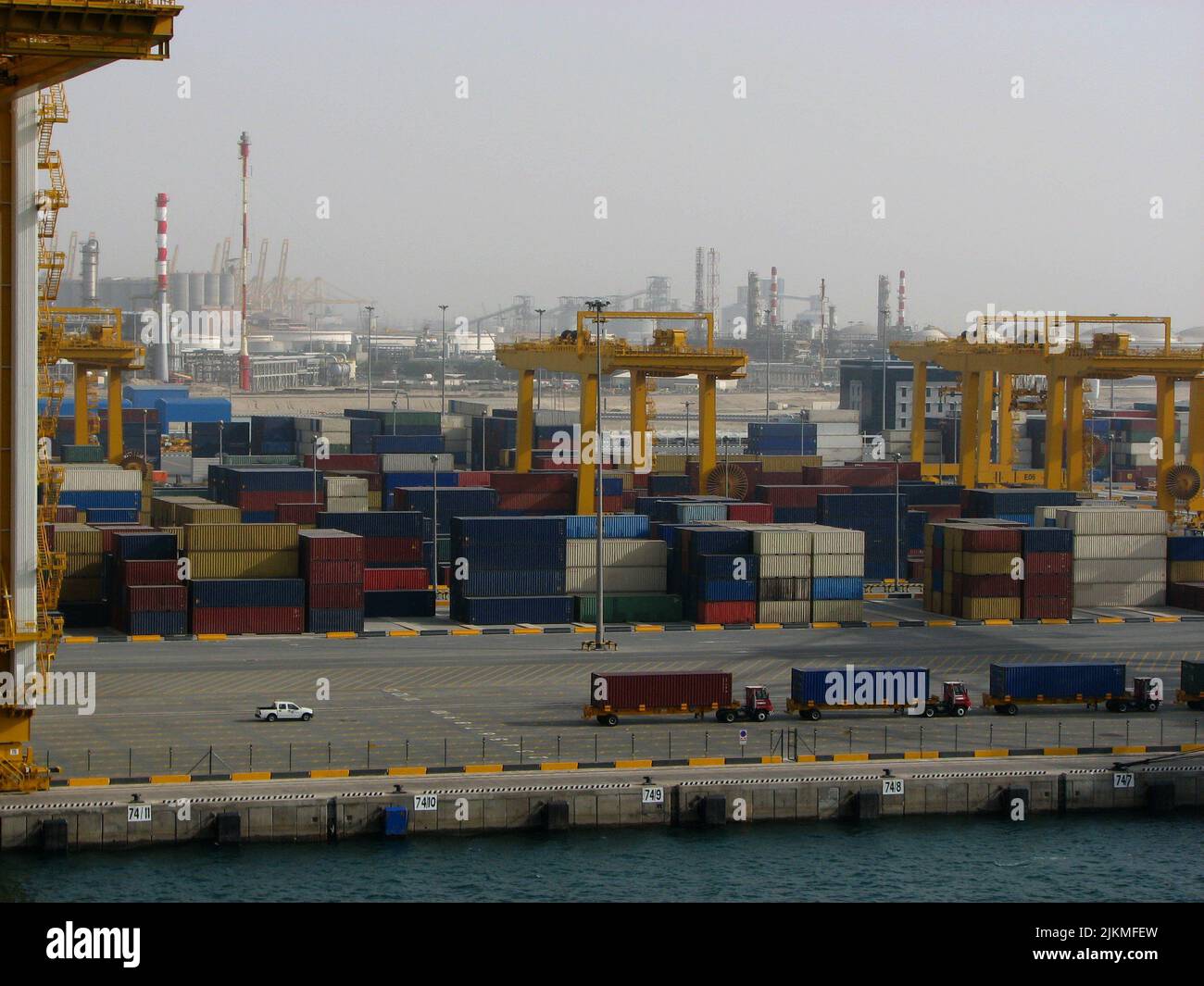 industrial port with containers Stock Photo - Alamy