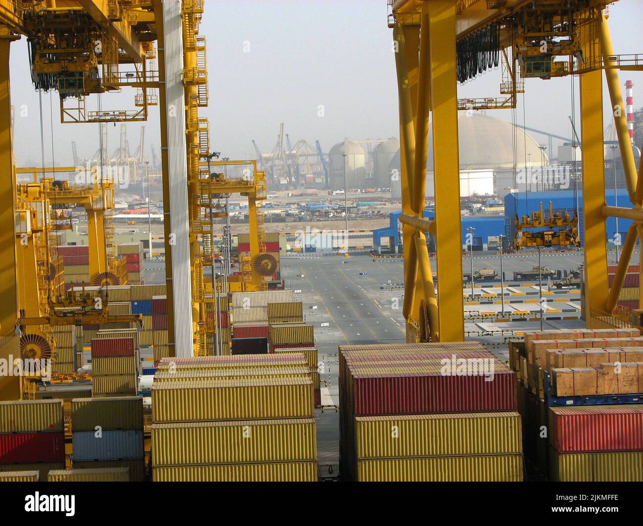 industrial port with containers Stock Photo - Alamy