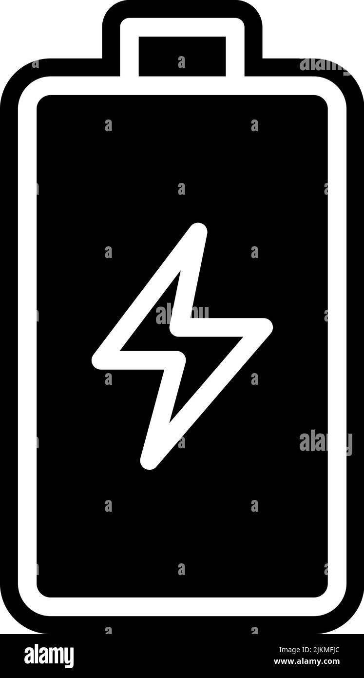 battery icon black vector illustration Stock Vector Image & Art - Alamy