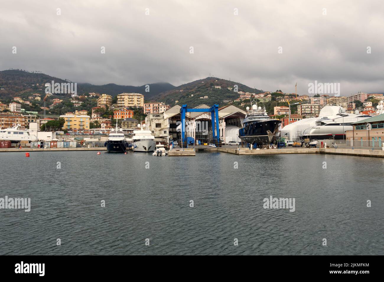 Varazze, Italy - 3 january 2022: shipyard at the new marina Stock Photo ...