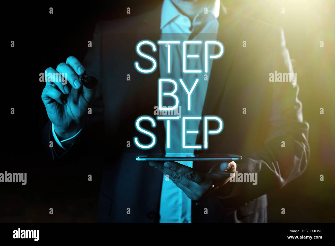 Handwriting text Step By Step. Business showcase Slow progress Road to ...