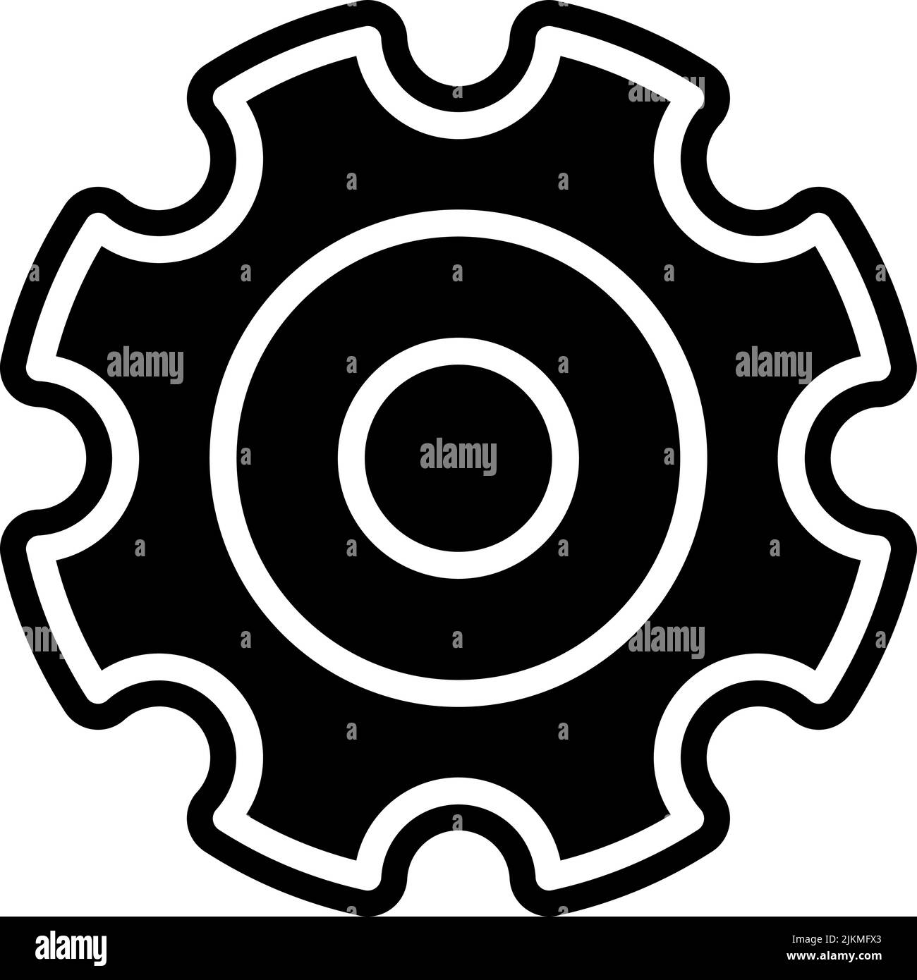 settings icon black vector illustration Stock Vector Image & Art - Alamy