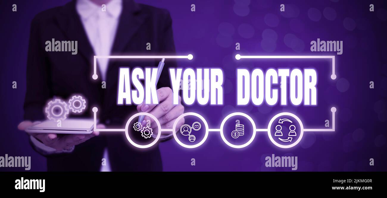 Text showing inspiration Ask Your Doctor. Business showcase ...