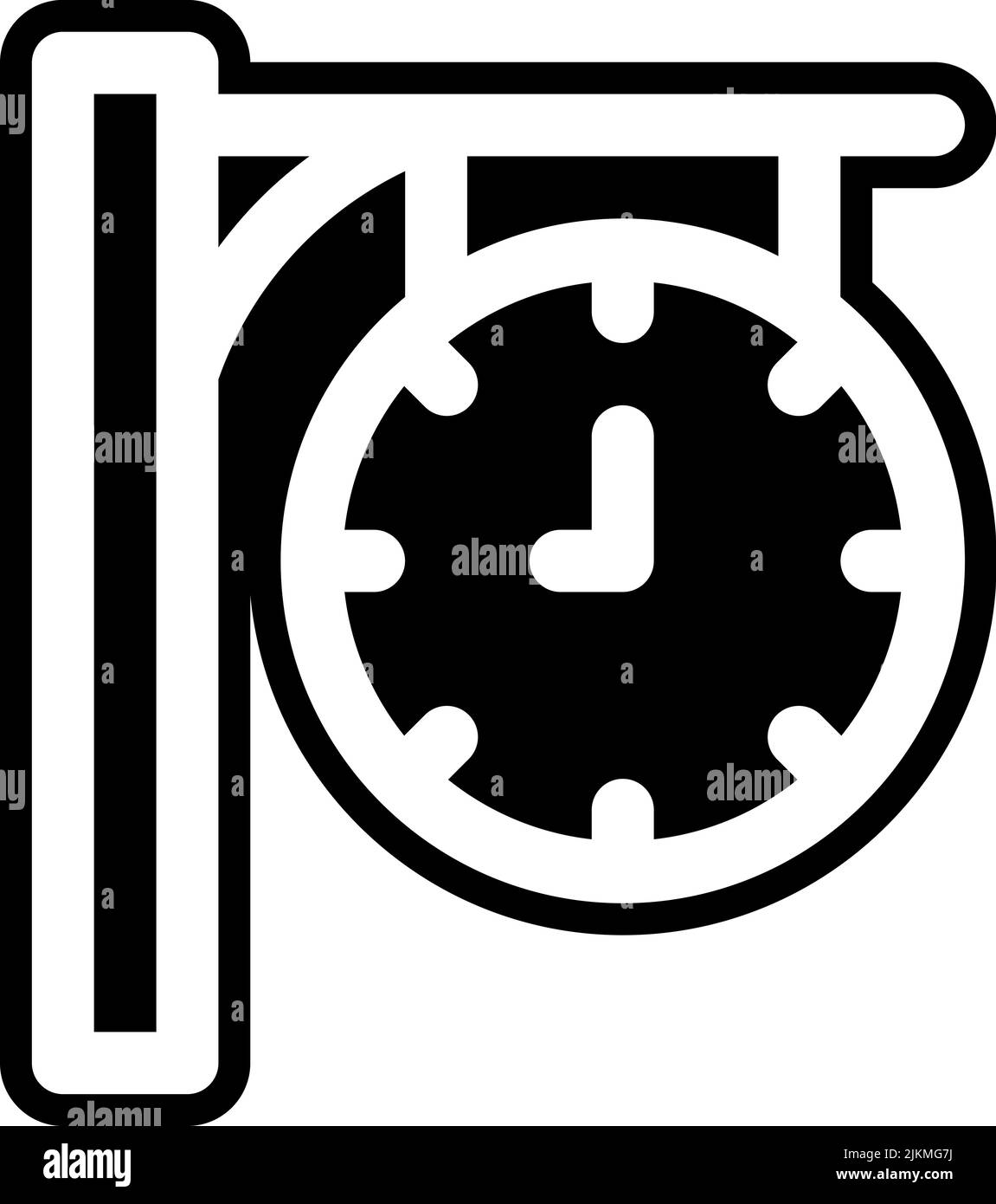 clock icon black vector illustration Stock Vector Image & Art - Alamy