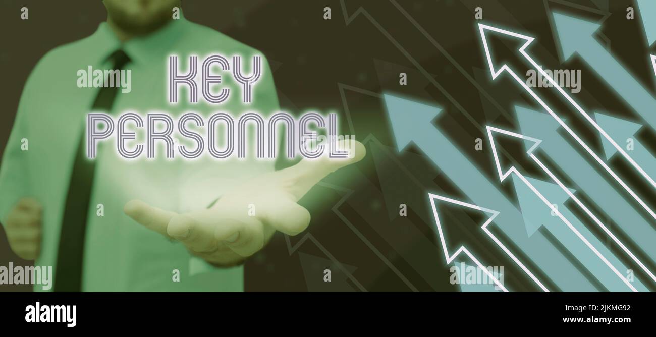 Hand writing sign Key Personnel. Concept meaning Program Directors ...