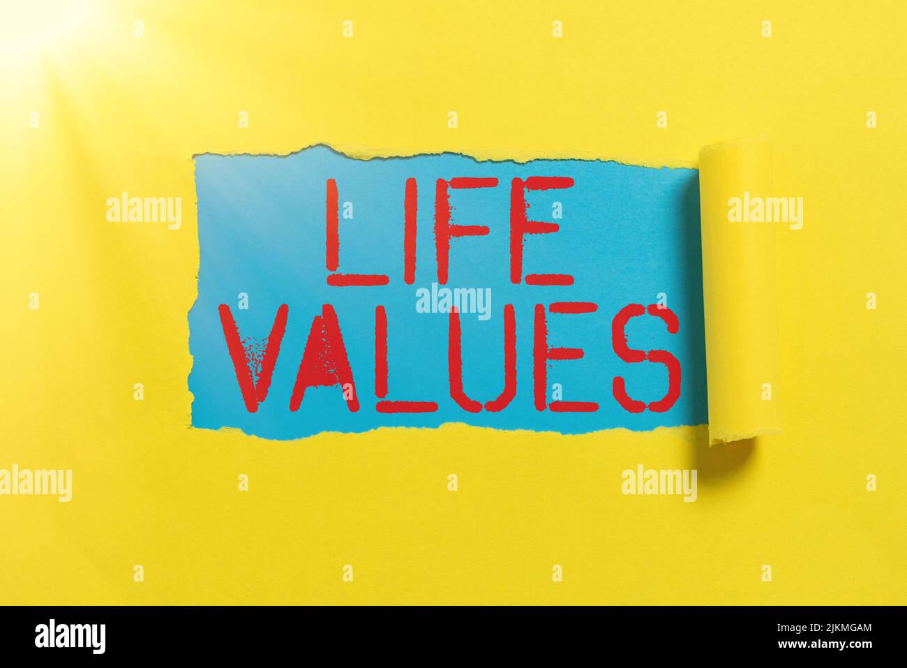 Text caption presenting Life Values. Business idea things that you ...