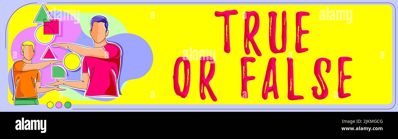 Hand writing sign True Or False. Internet Concept Decide between a fact ...