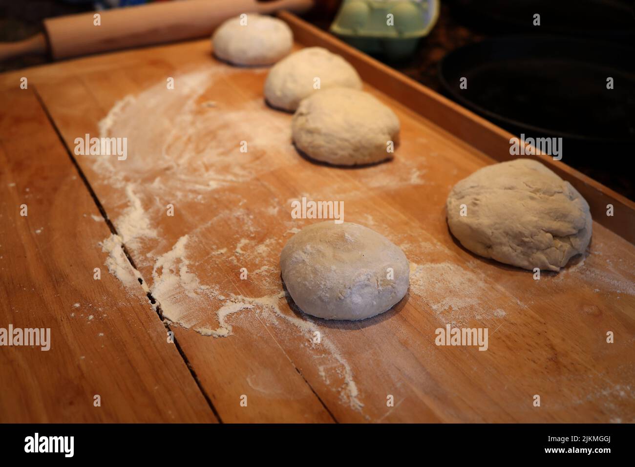 Bake original Italian pizza at home - Traditional preparation Stock ...