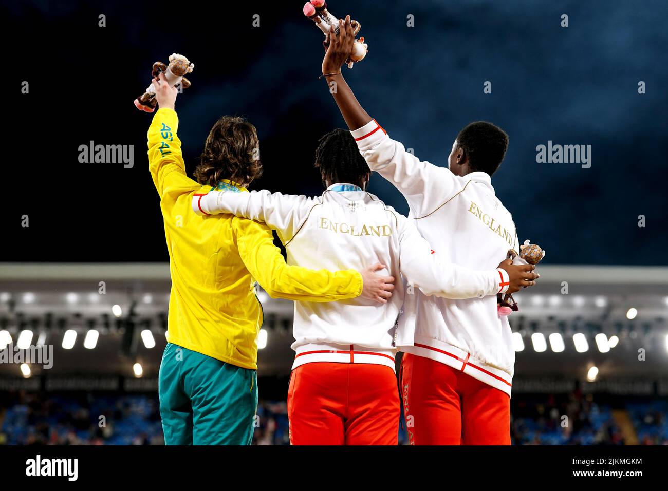 England's Emmanuel Temitayo Oyinbo-Coker (centre) after being presented ...