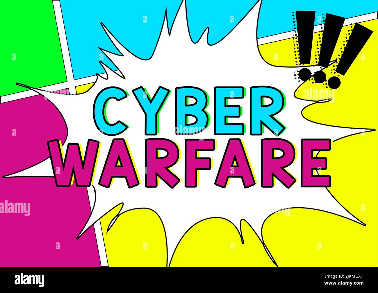 Hand writing sign Cyber Warfare. Business concept Virtual War Hackers ...