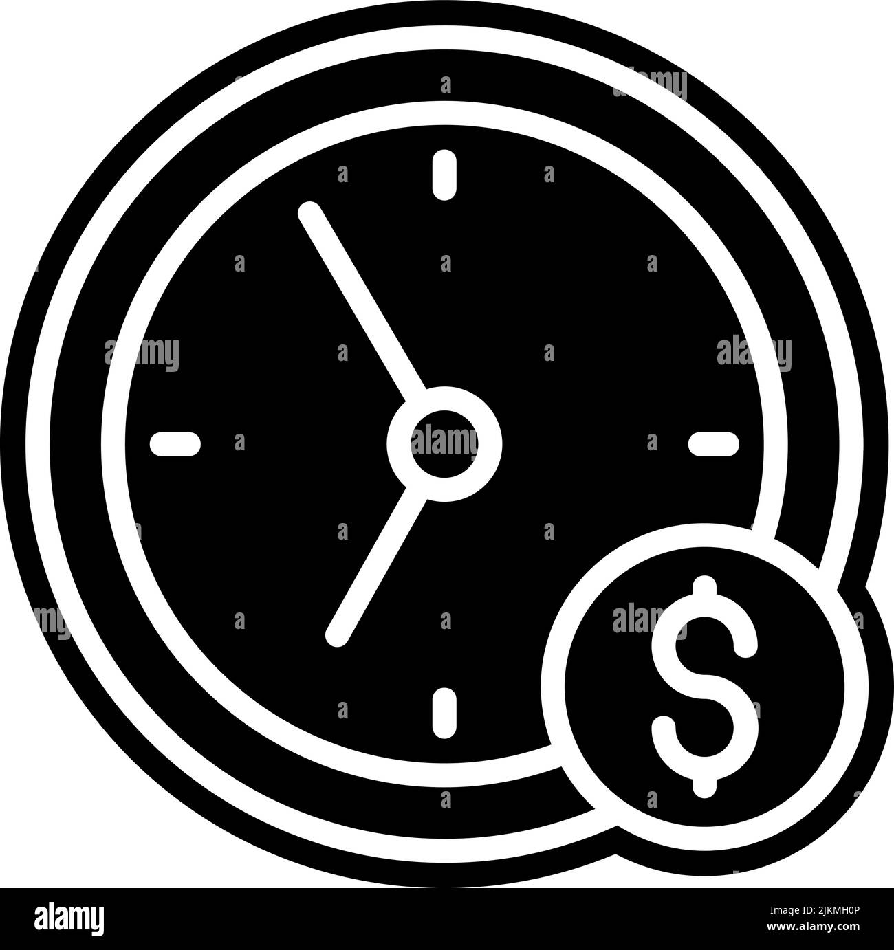 clock icon black vector illustration Stock Vector Image & Art - Alamy