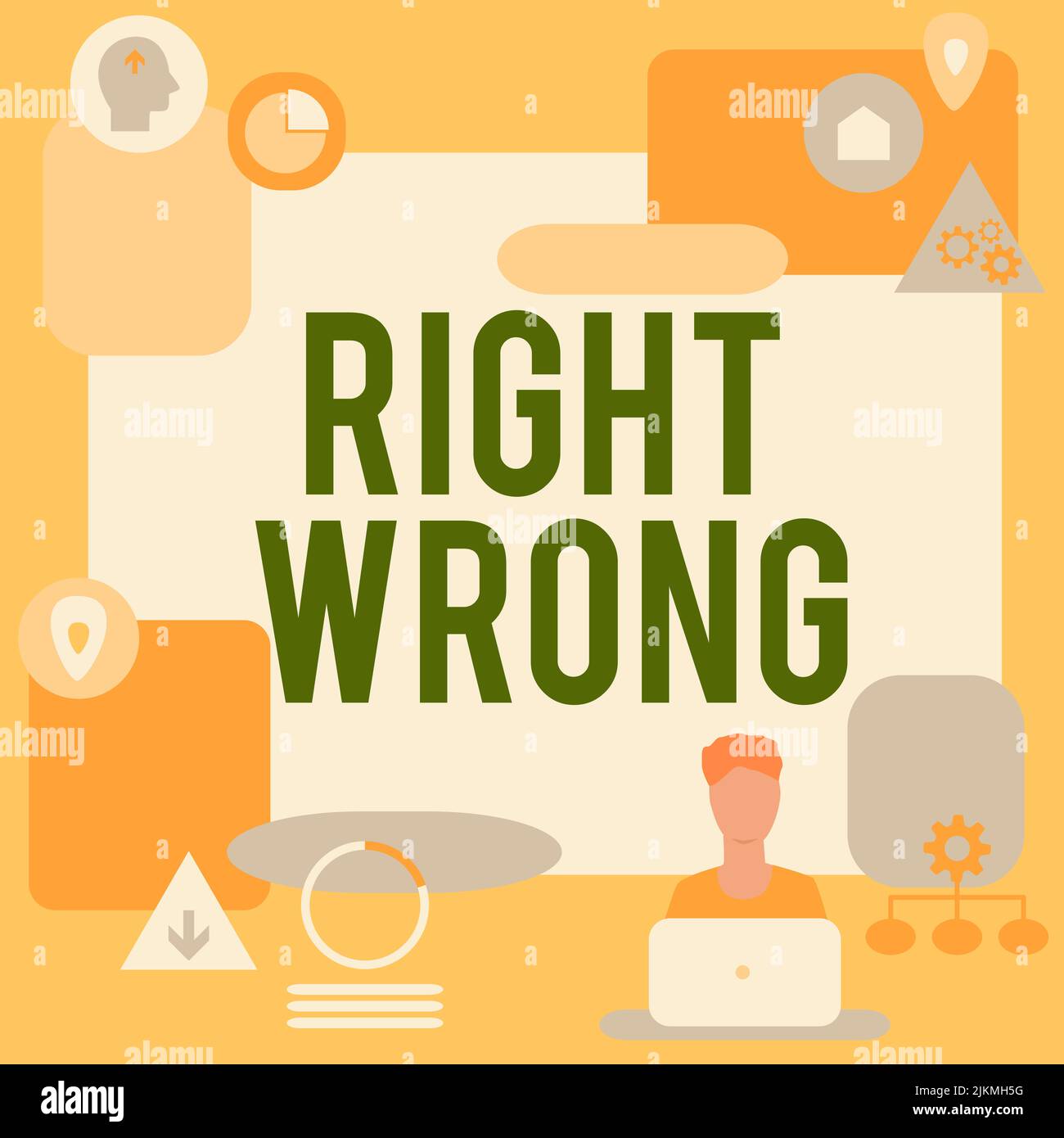 Hand writing sign Right Wrong. Internet Concept choose between two ...