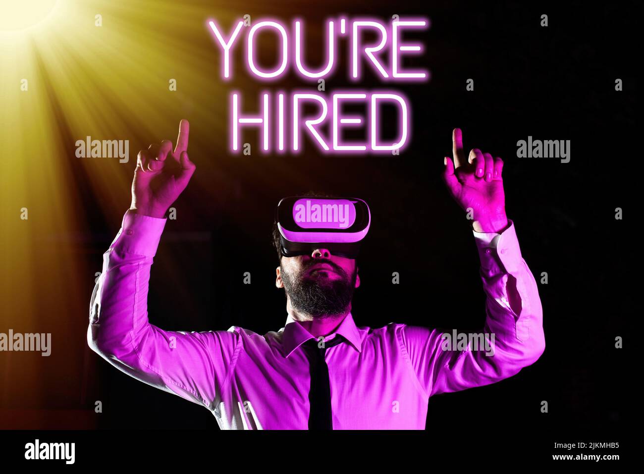 Text showing inspiration You Re Are Hired. Conceptual photo New Job ...