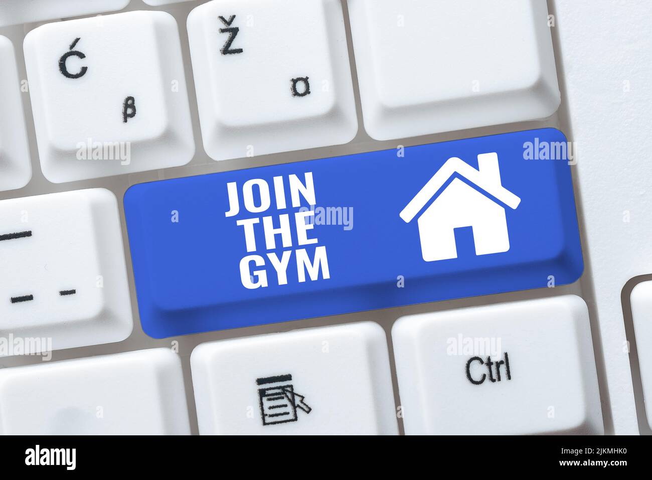 Conceptual caption Join The Gym. Business showcase Motivation to start ...