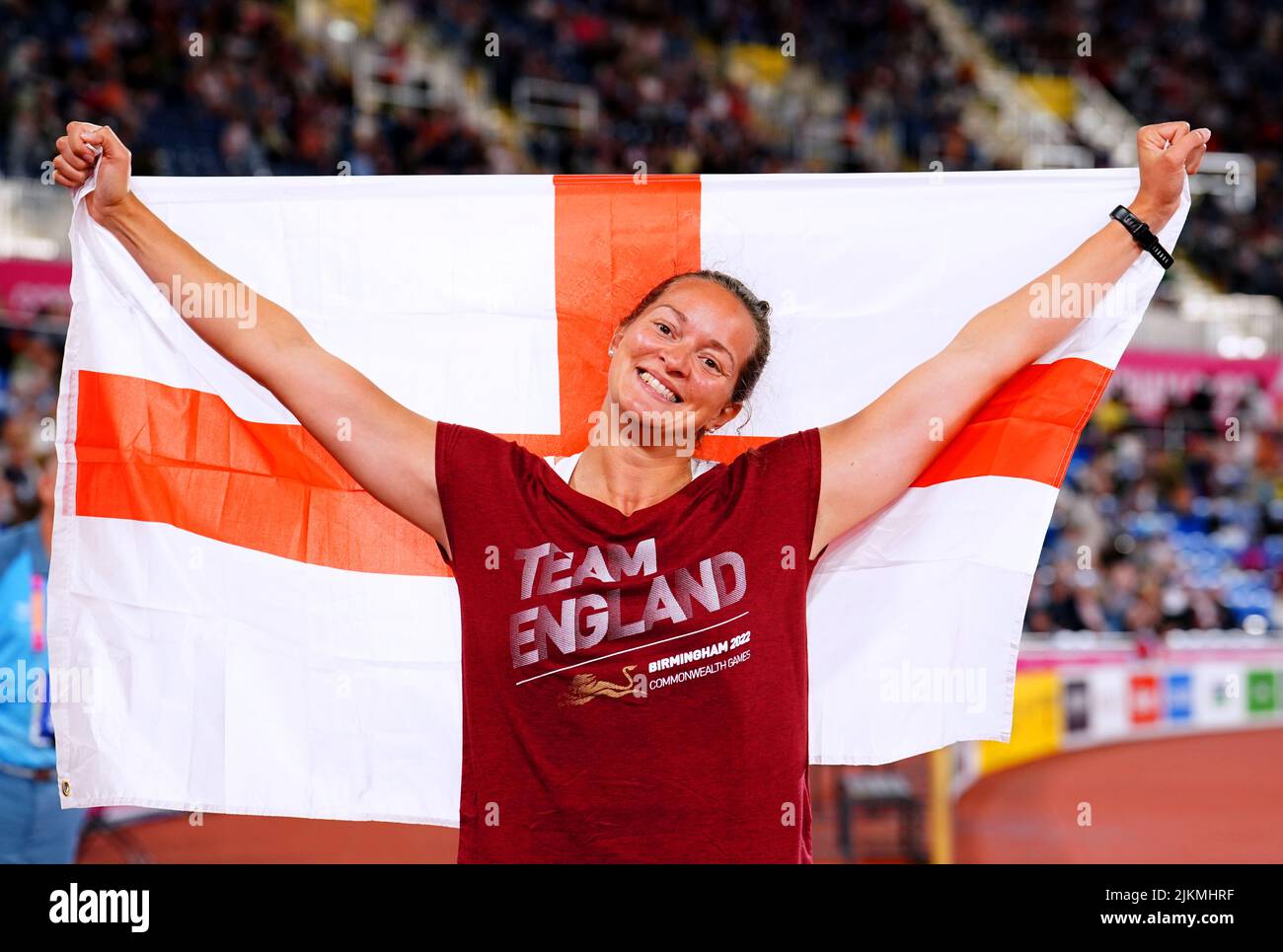 England's Jade Lally celebrates after finishing second to take the ...