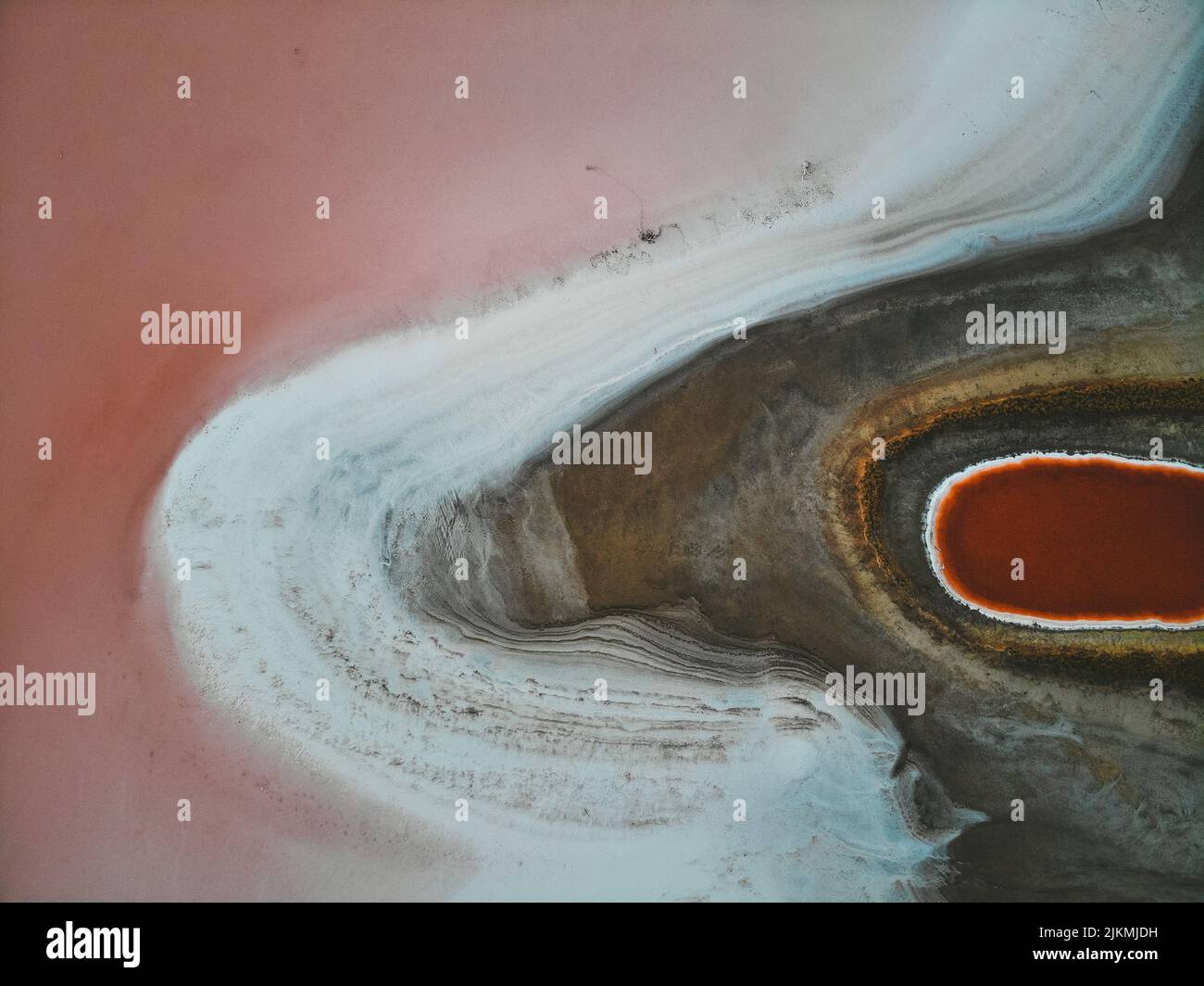 An aerial view of a mineral salt lake Stock Photo - Alamy